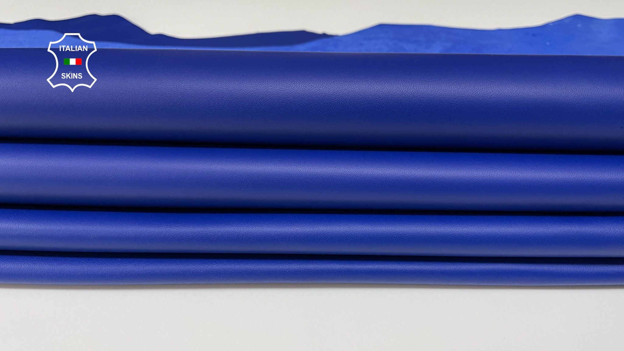 COBALT BLUE smooth soft Italian Lambskin Lamb Sheep leather skin hide ...