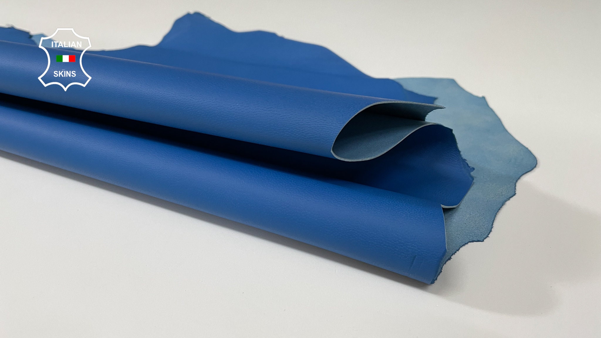 BLUE MATTE SMOOTH Italian Goatskin Goat Leather hides hide skin skins ...