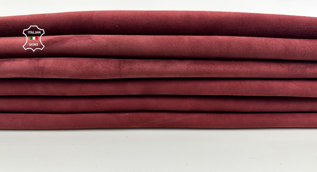 Delivered Duty Paid - OLD WINE SUEDE Soft Italian Goatskin Goat Leather ...