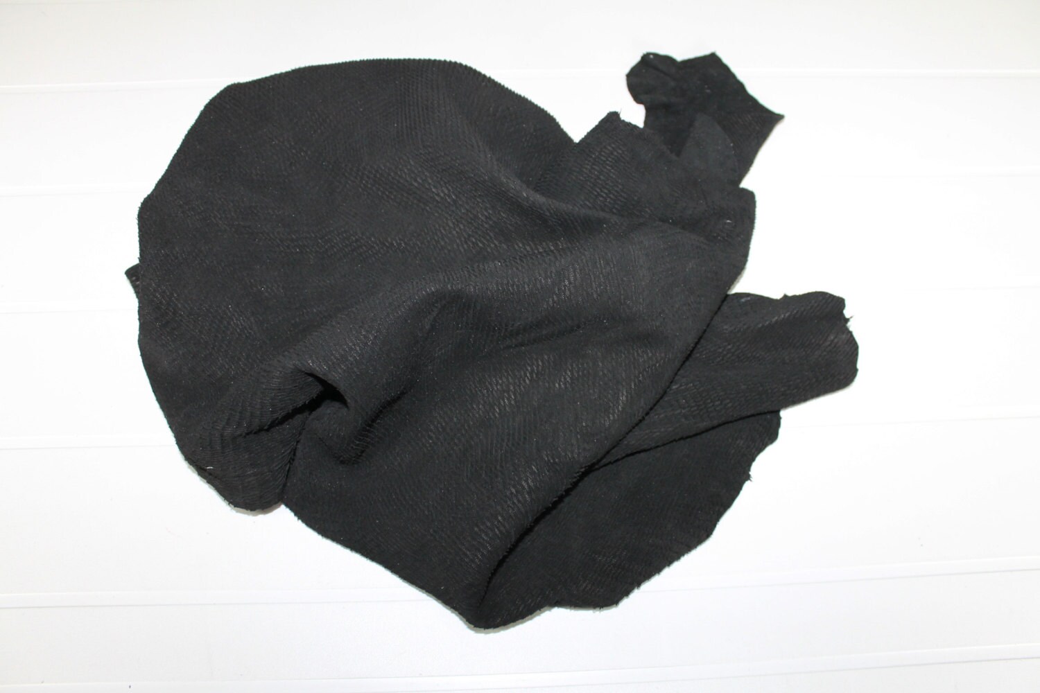 Italian Lambskin leather skin skins washed matte BLACK SNAKE CUT 5sqf #8866