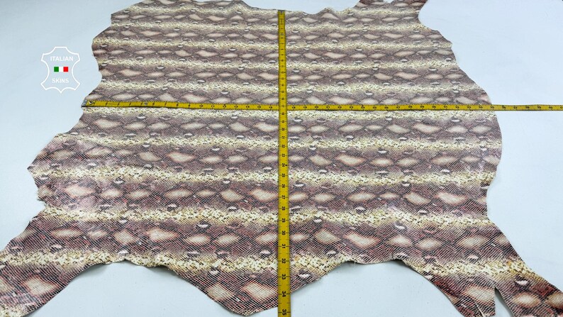 PINK, YELLOW, BLACK Snake Print on Vegetable Tan Italian Calfskin Cow ...
