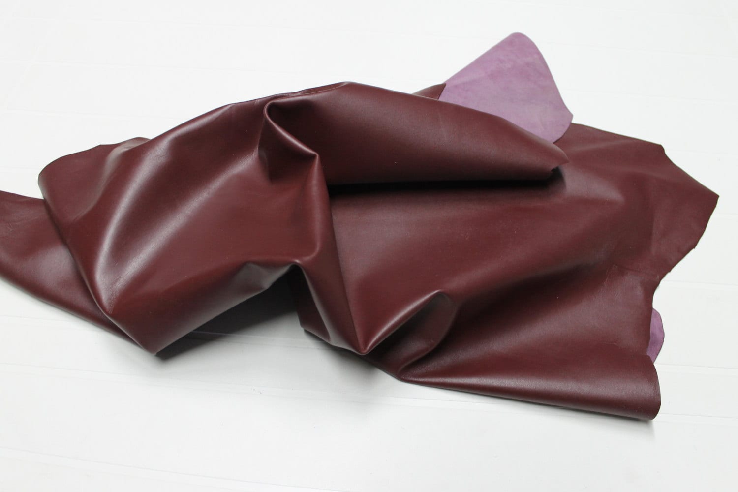 Italian smooth Goatskin leather skin skins hide hides BURGUNDY 4sqf #A1256