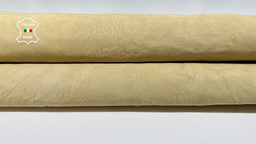 PALE CORN YELLOW Washed Vintage Look Vegetable Tan Thick - Etsy
