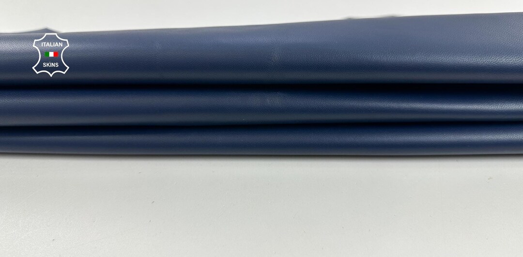DARK BLUE SMOOTH Italian Goatskin Goat Leather Skin 4sqf 0.9mm #C2972 ...