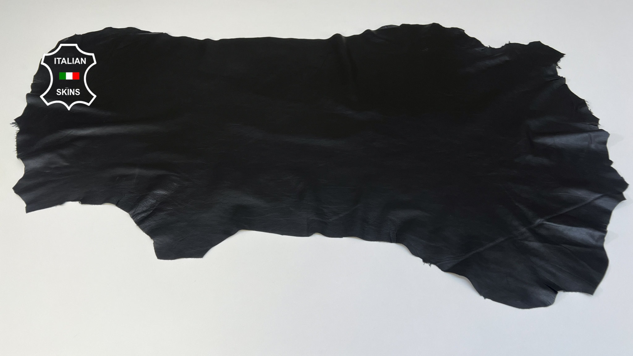 BLACK Thin Soft Italian Lambskin Lamb Sheep Leather hide hides skin ...