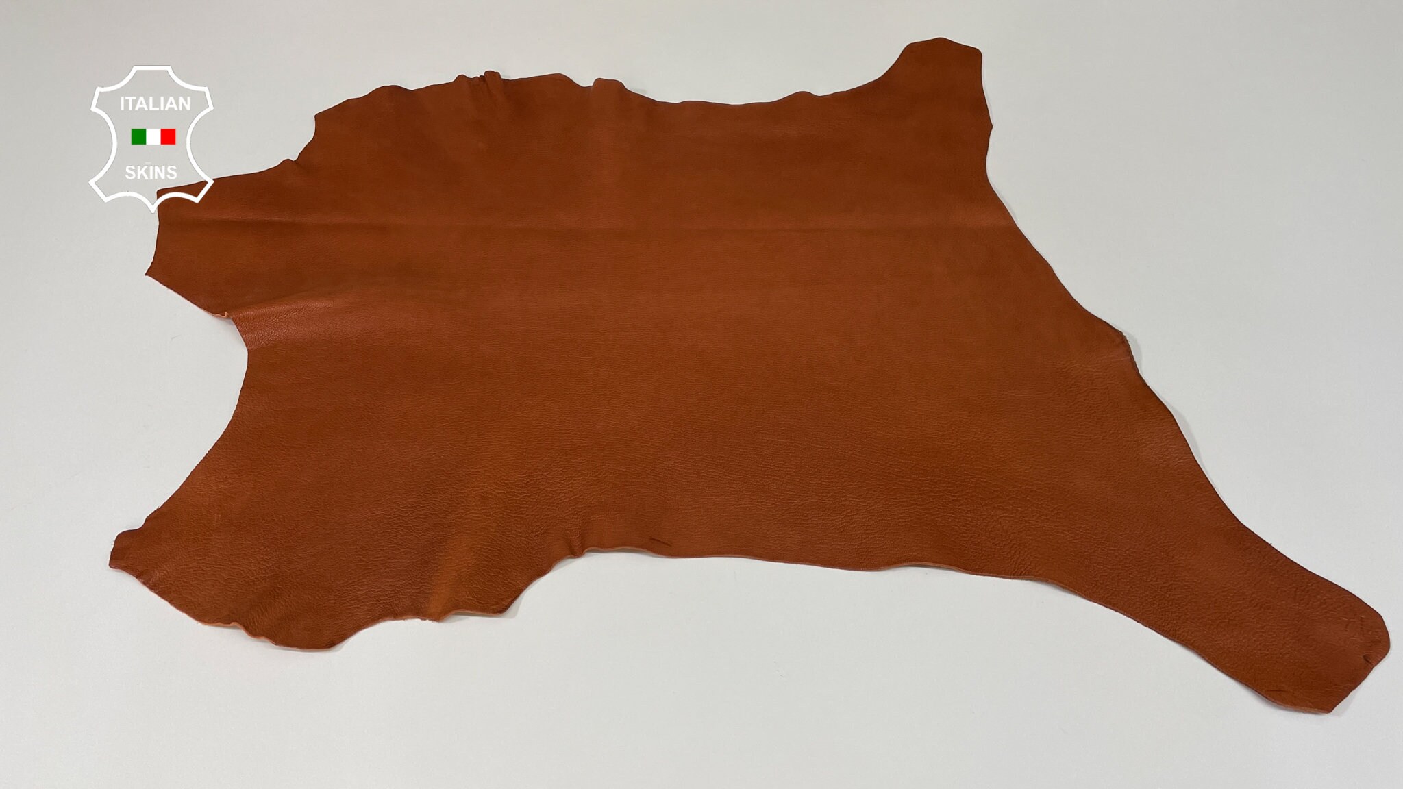 TERRACOTTA BROWN ROUGH Thick Italian Goatskin Goat Leather hides hide ...