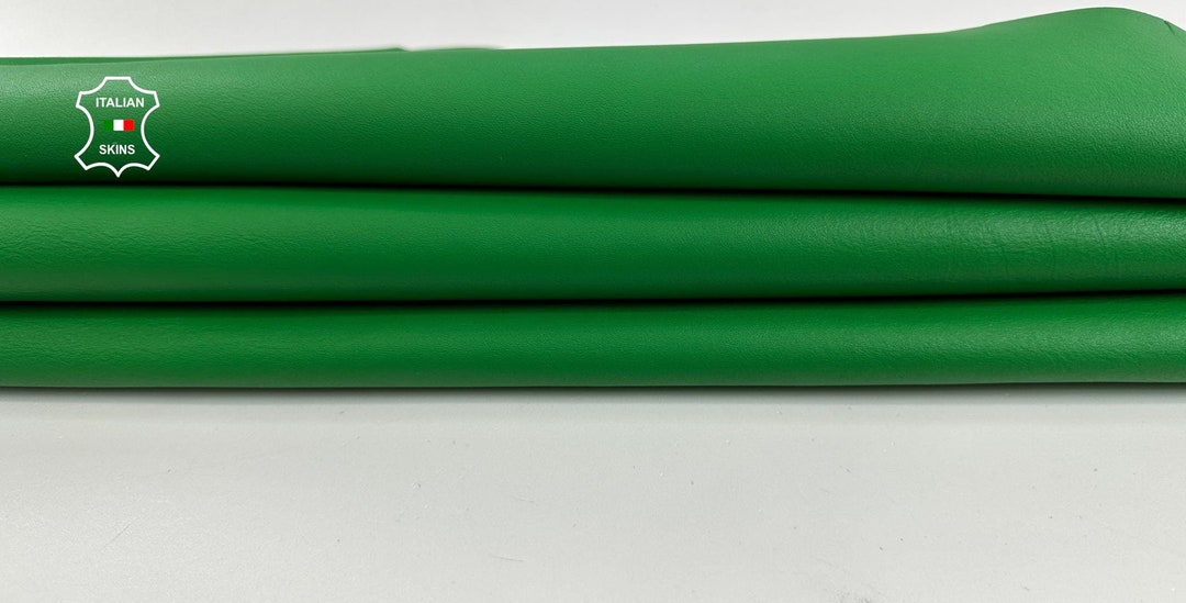 GREEN SMOOTH Italian Goatskin Goat Leather Hide Hides Skin Skins 4sqf 0 ...