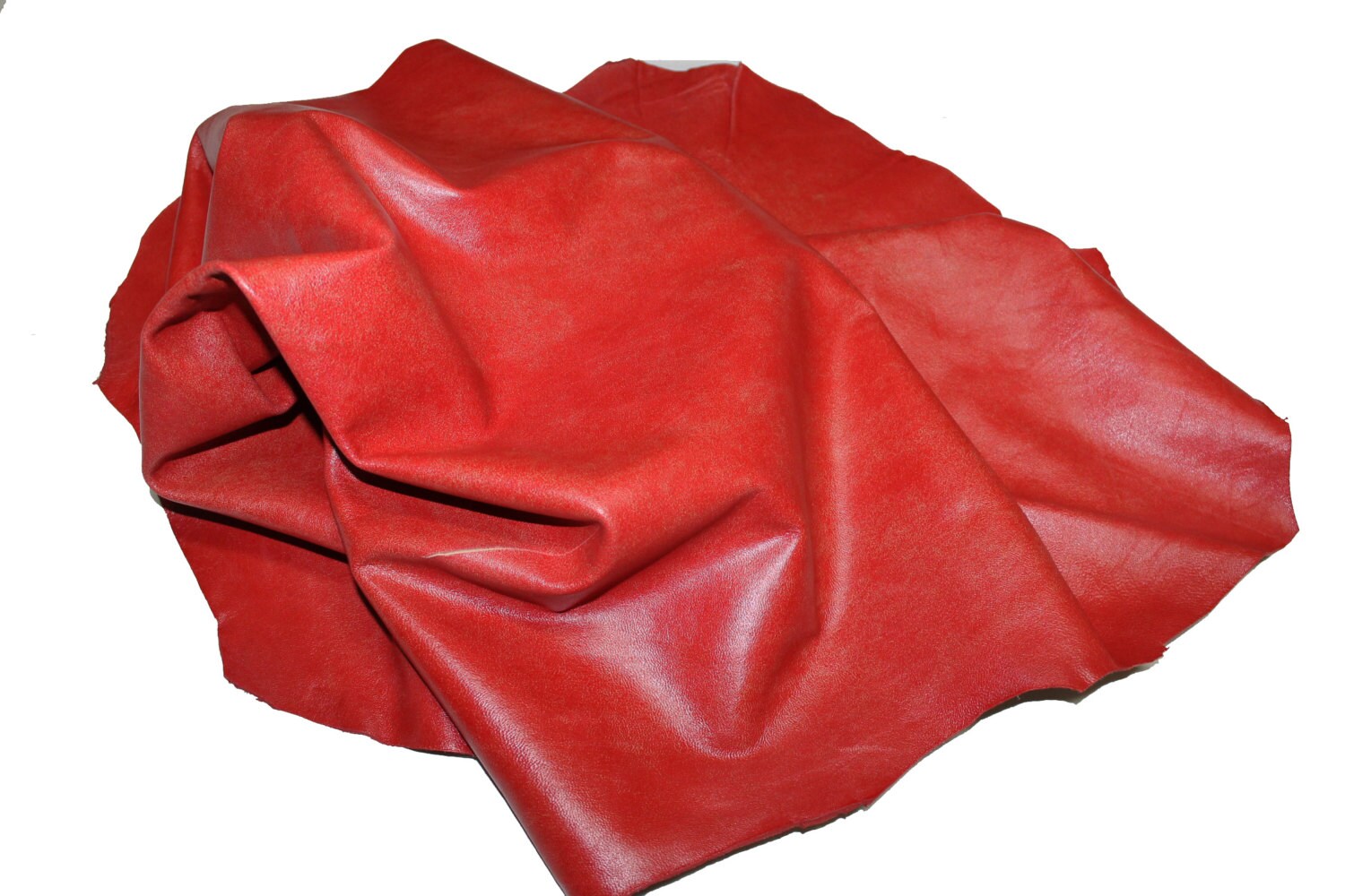 Italian Lambskin leather hides skins hide skin RED DISTRESSED 5 sqf