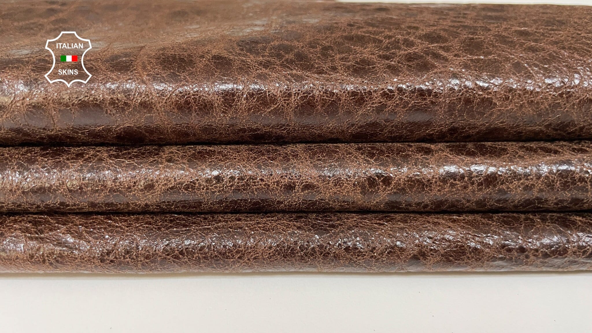 Leather BROWN VERY VINTAGE Look Distressed soft Italian Lambskin Lamb ...