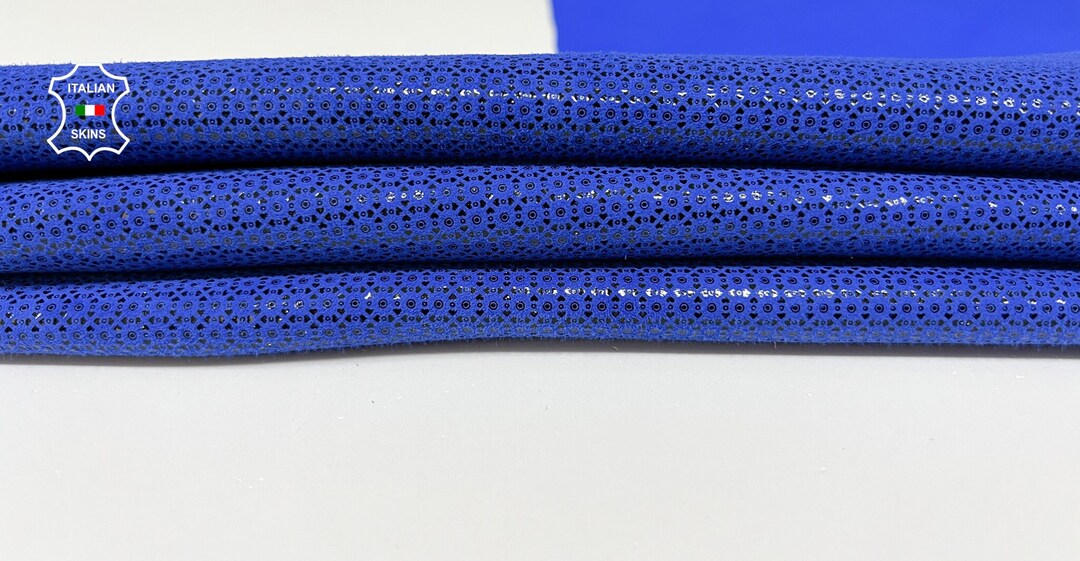 COBALT BLUE EYES Attraction Print Thick Soft Italian Goat Leather Skin ...