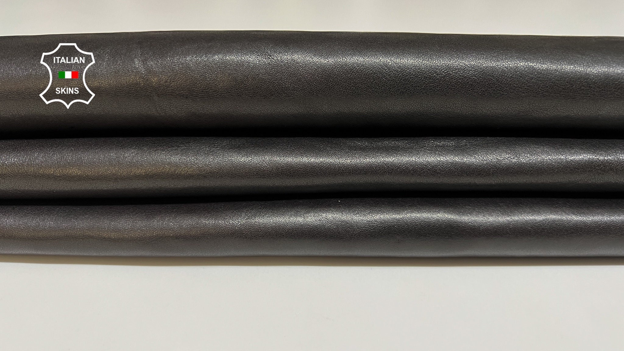 DARK BROWN On WINE Bordeaux Shiny Vegetable Tan Thick Italian Goatskin ...