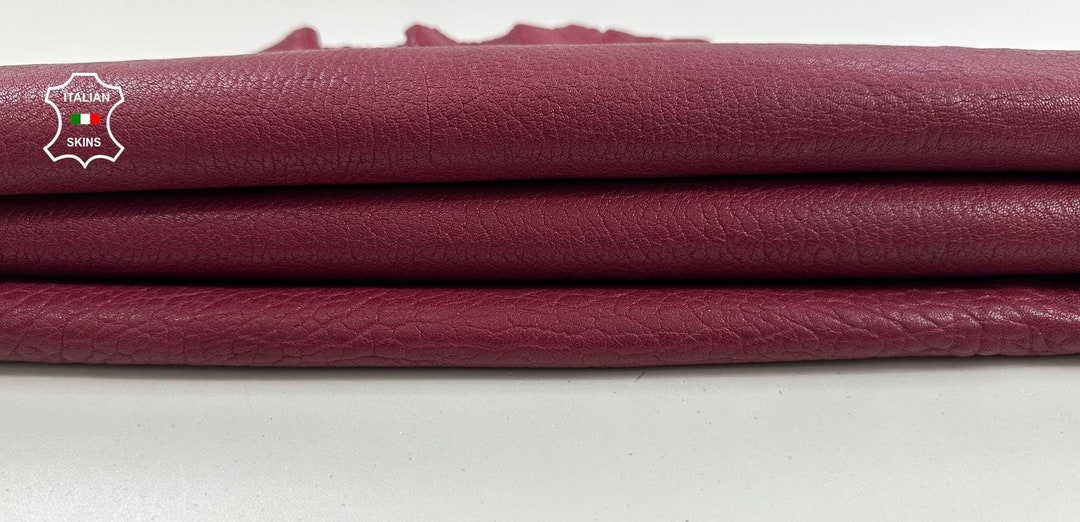 WINE RED Vegetable Tan Grainy Rough Thick Soft Italian Goatskin Goat ...