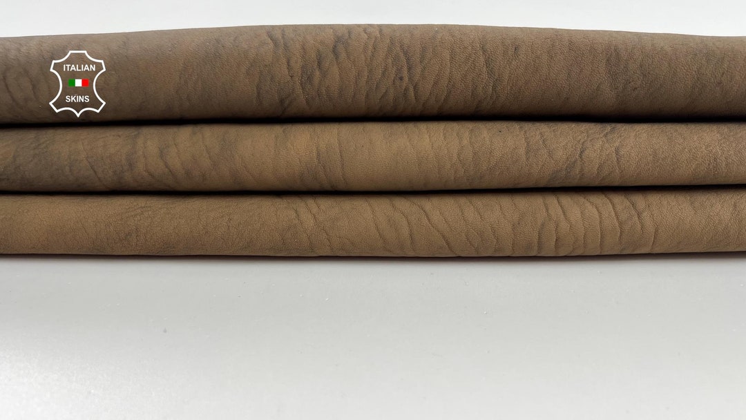 CAMEL BROWN Distressed Coated Vegetable Tan Vintage Look Thick Soft ...