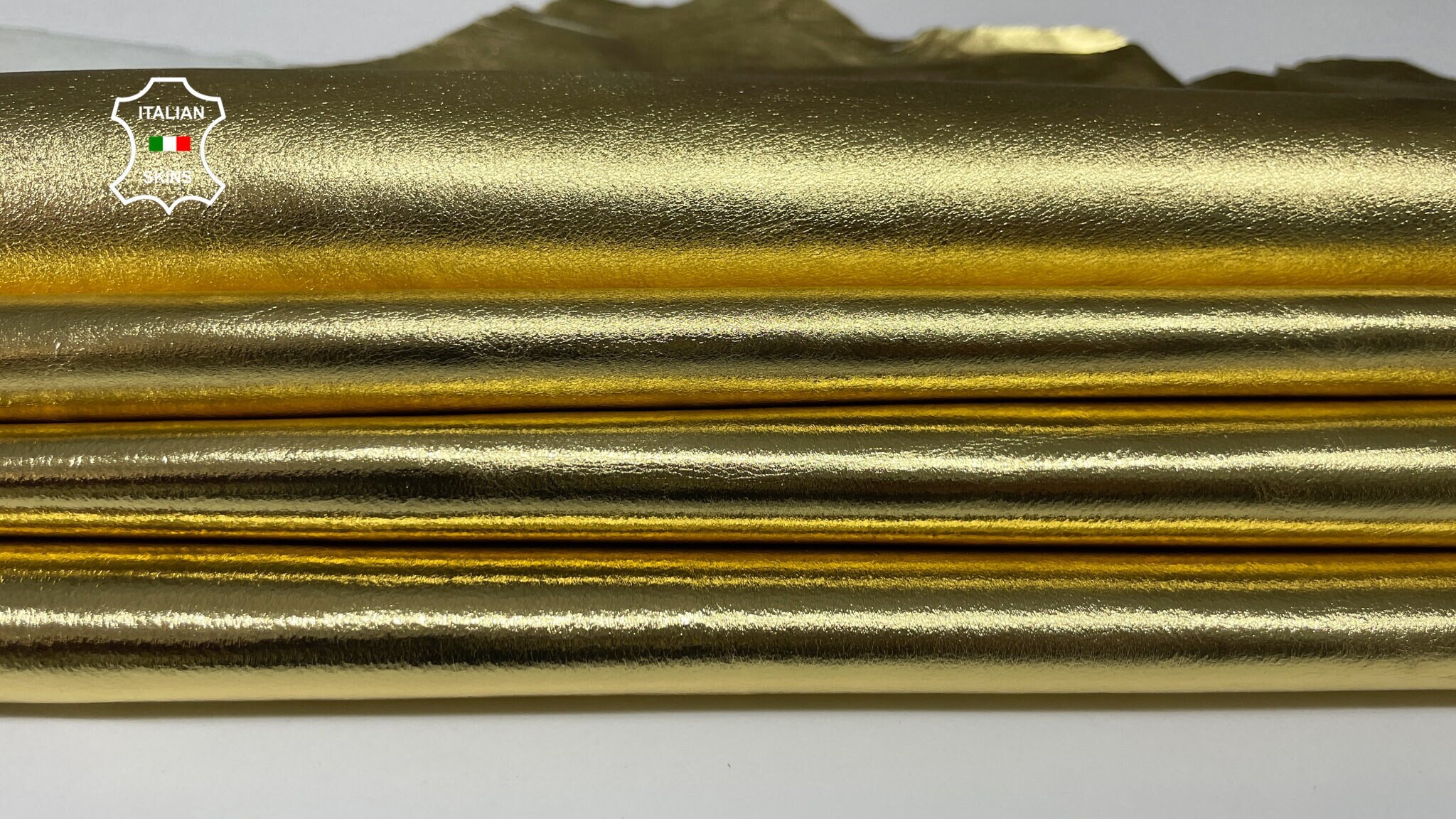 METALLIC GOLD Italian Goatskin Goat leather skin hide hides pack 2 ...