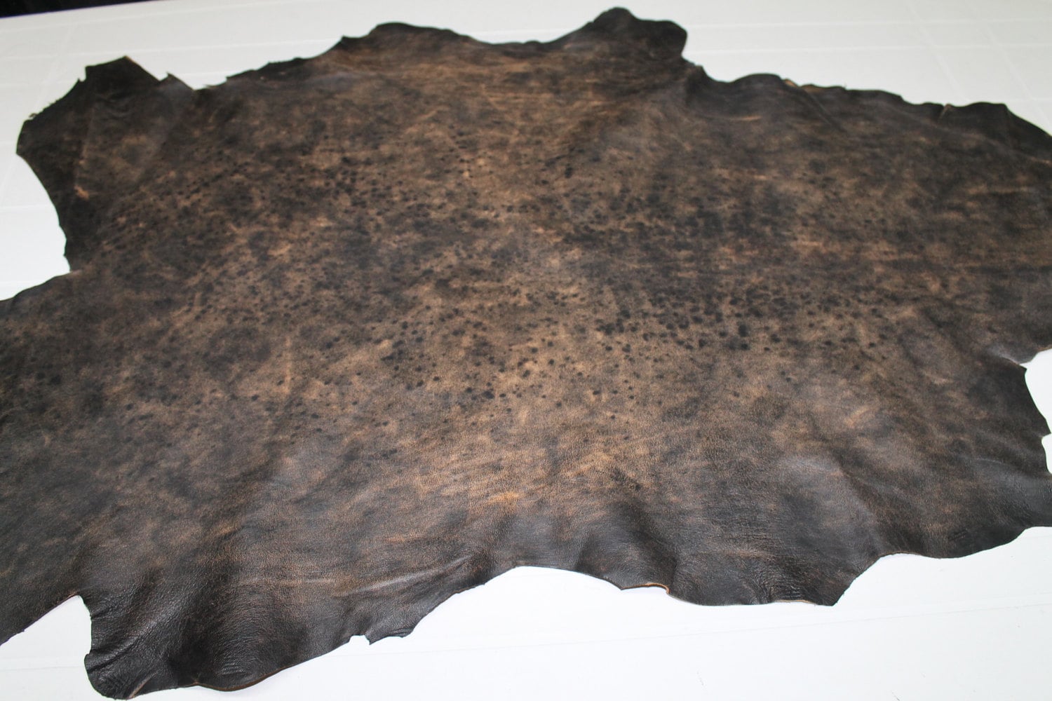 Black Distressed Leather Hides