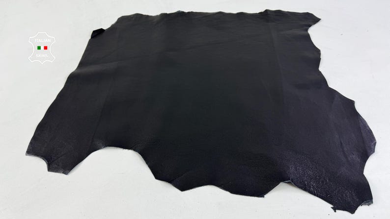 Free Fedex & Duties - BLACK SHINY Italian STRETCH Backed Lamb Leather ...