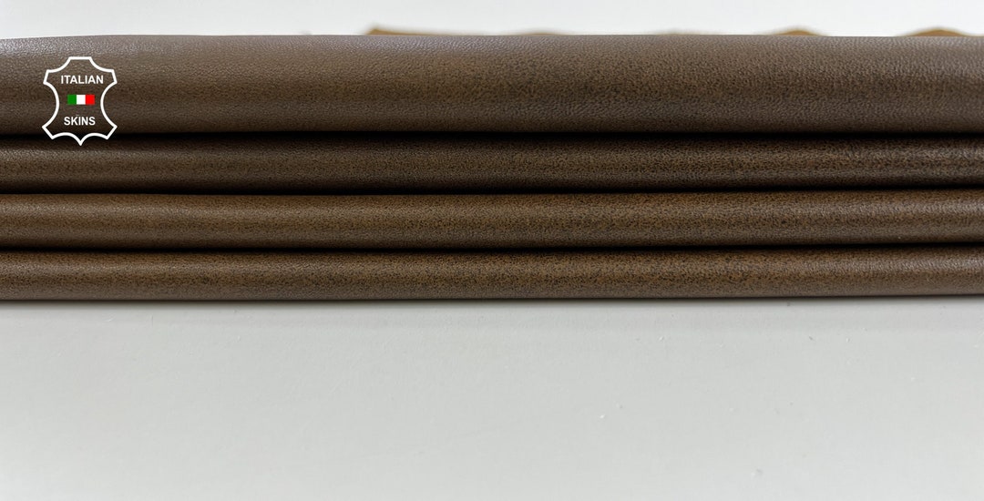 CAMEL BROWN DISTRESSED Vintage Look Soft Italian Lambskin Lamb Sheep ...