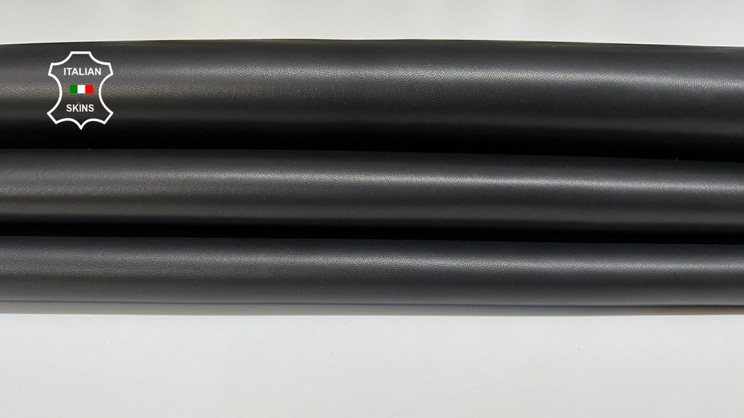 BLACK STRETCH Thick Soft Italian Lambskin Lamb Sheep Leather Hide Hides ...