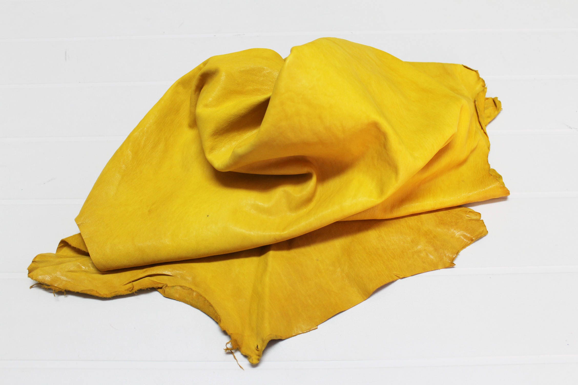 Italian Lambskin leather skin hide skins hides washed natural YELLOW ...
