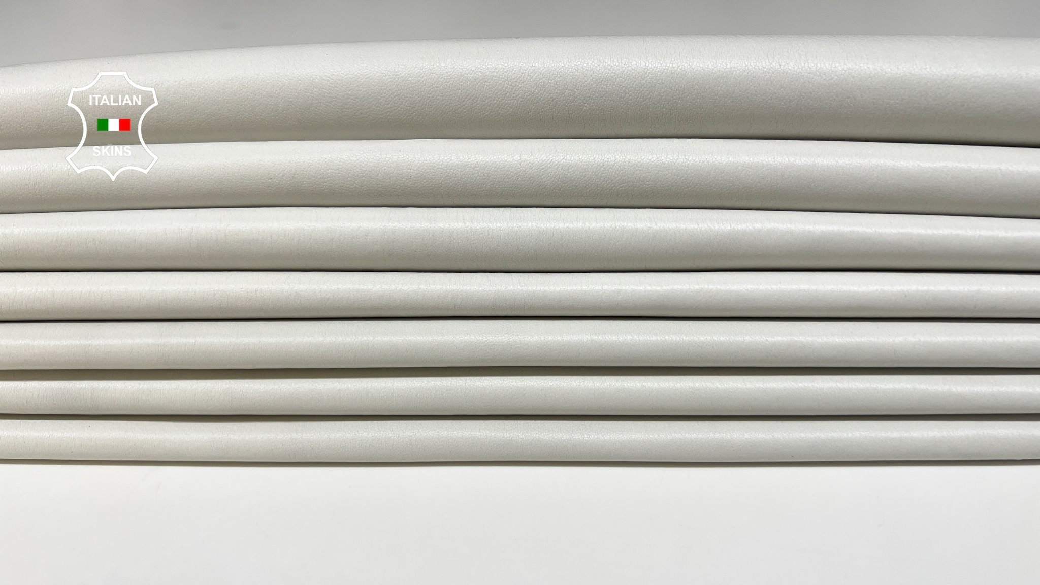 ICE WHITE Off White Thin Soft Italian STRETCH Lambskin Lamb Sheep ...