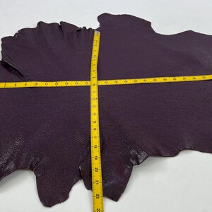 PLUM ROUGH SHINY Thick Italian Goatskin Goat Leather Hide Hides Skin ...