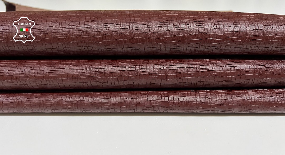 Delivered Duty Paid - BURGUNDY MAROON TEXTURED Vegetable Tan Thick Soft ...