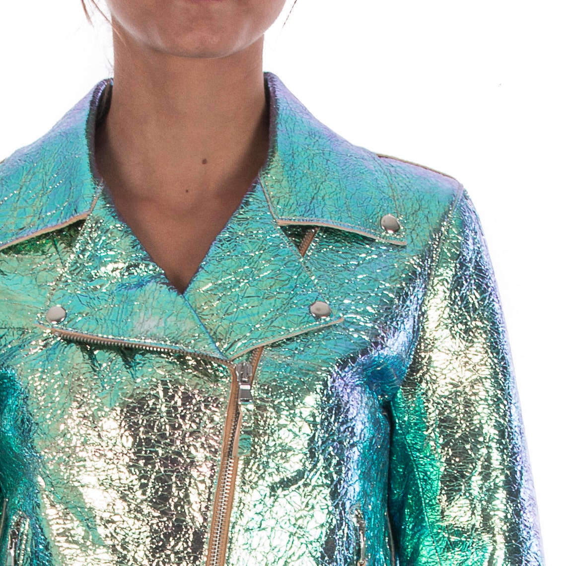 Italian Handmade Women Genuine Leather Biker Jacket Slim Fit - Etsy