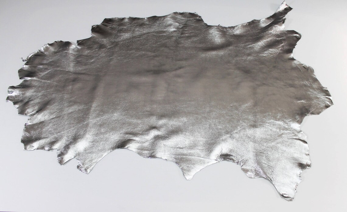 METALLIC SILVER Italian Lambskin Lamb Sheep Leather Skin Skins - Etsy