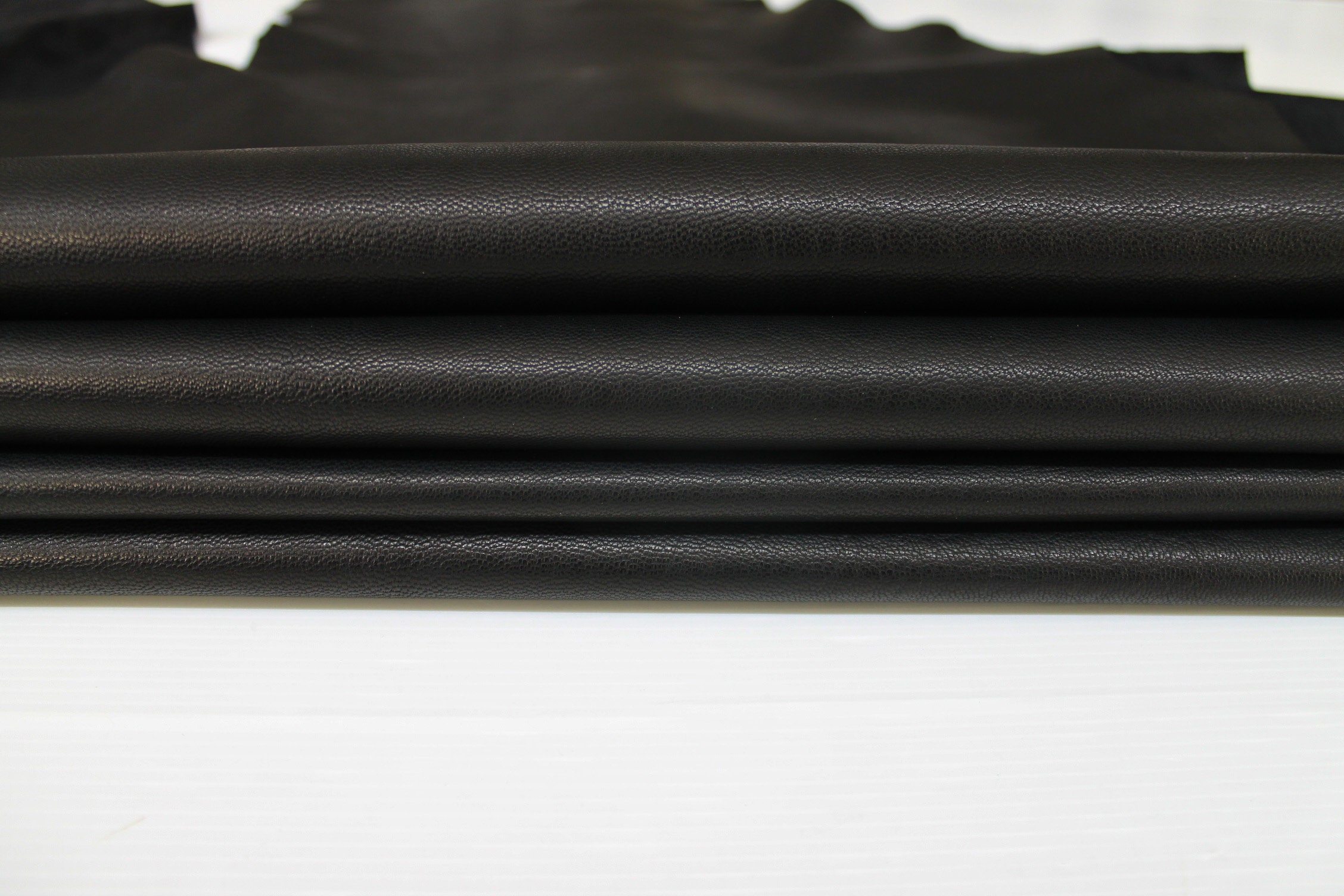 BLACK rough vegetable tan Italian Goatskin Goat leather bookbinding ...