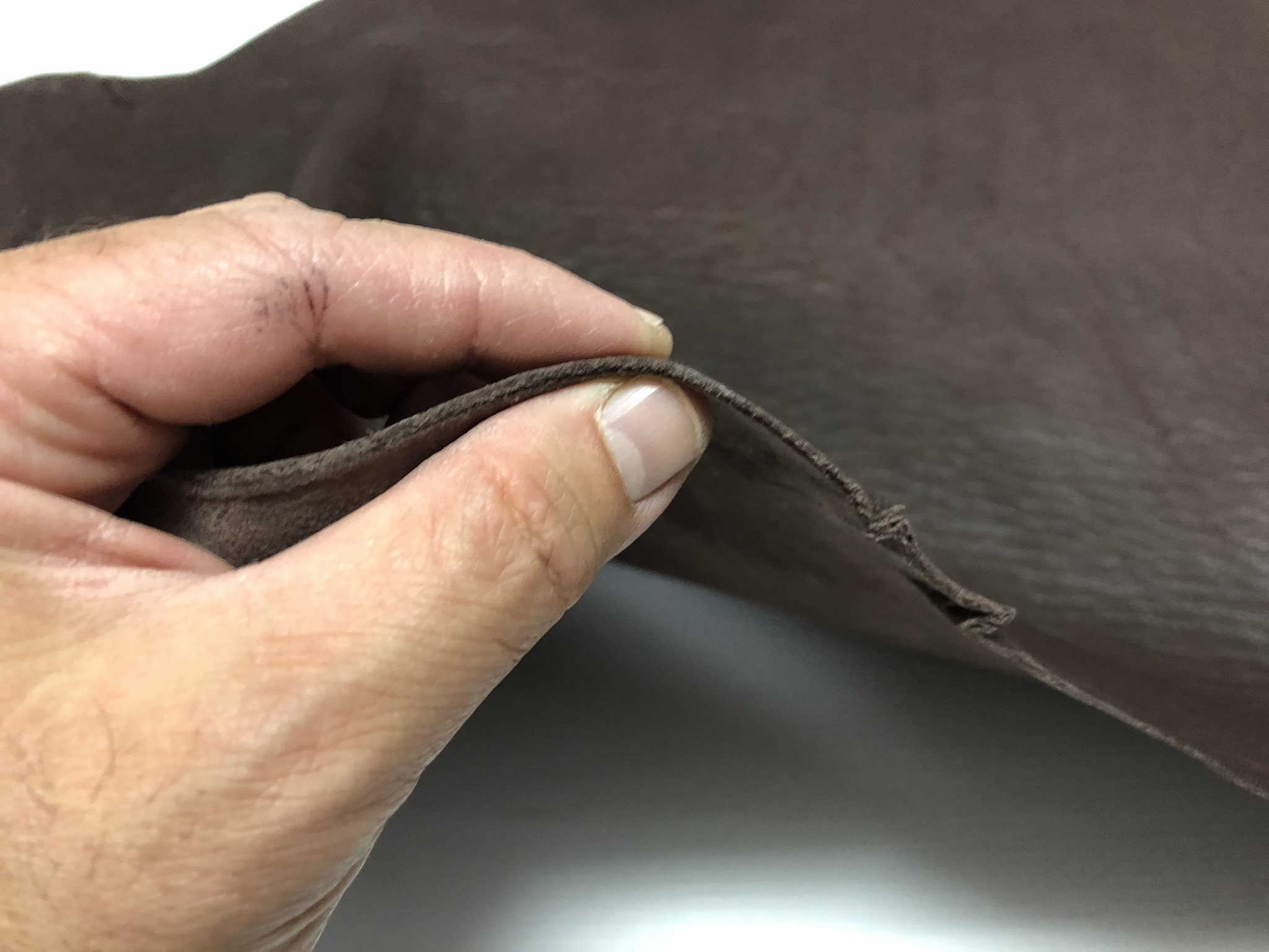 CHOCOLATE BROWN GRAINY textured Italian genuine lambskin lamb sheep ...