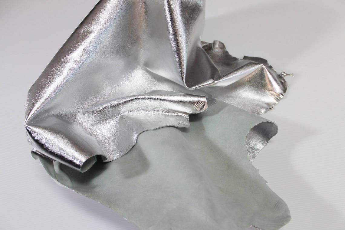 METALLIC SILVER Italian Lambskin Lamb Sheep Leather Skin Skins - Etsy