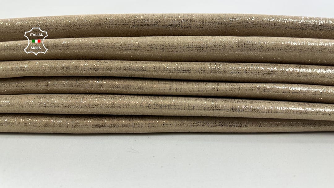 Delivered Duty Paid - METALLIC SILVER LAME Shimmer Print on Beige Soft ...