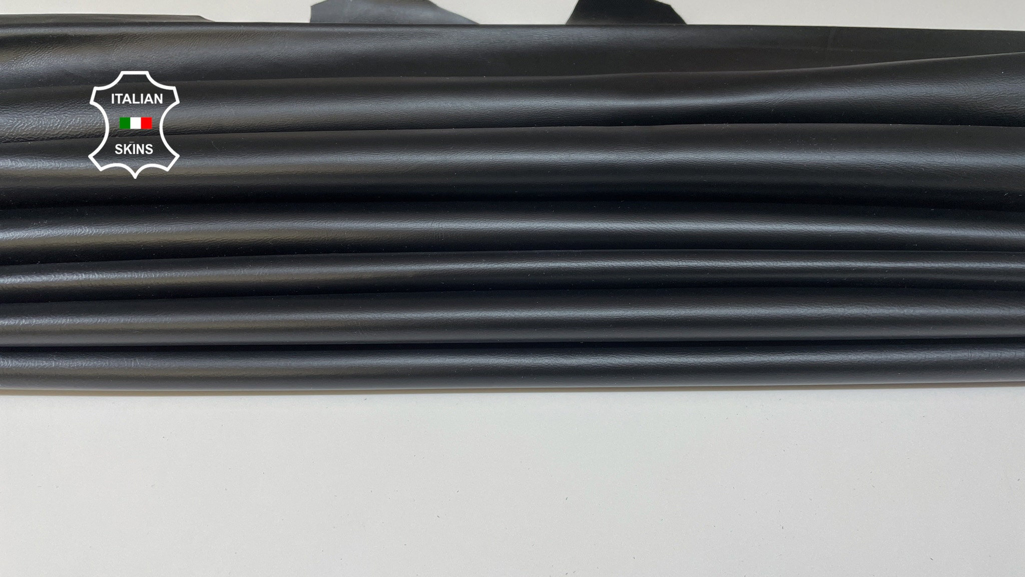 BLACK SMOOTH Italian Goatskin Goat Leather hides pack 3 skins total ...