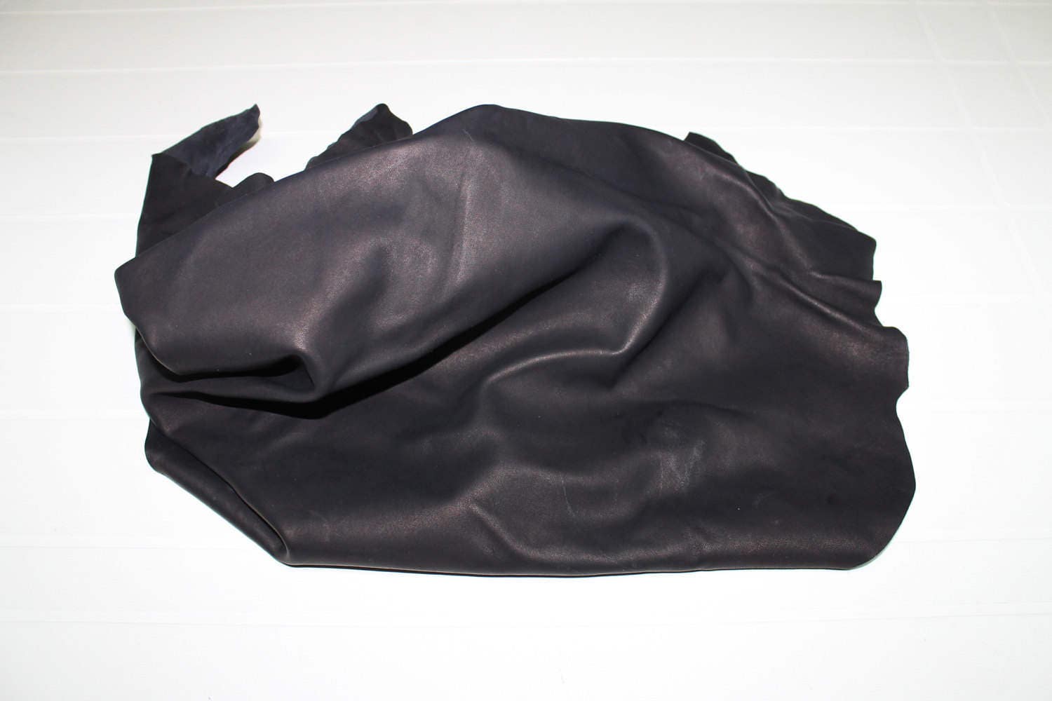 Italian Lambskin leather hide skin hides skins UNFINISHED BLACK 4 sqf # ...