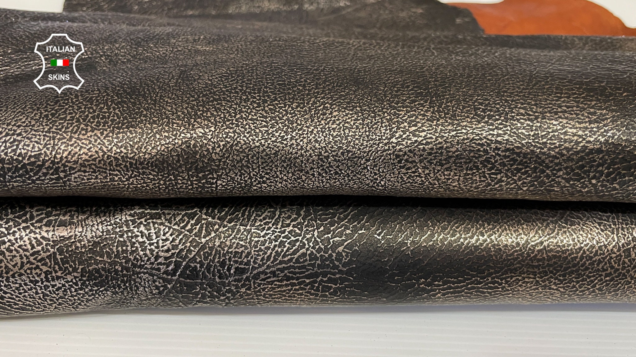 METALLIC ANTIQUED PLATINUM distressed rustic crinkle rough vintage look ...