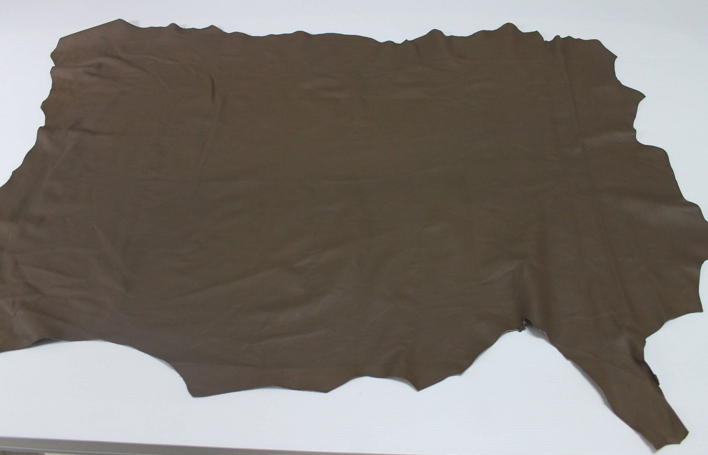 TAUPE BROWN soft Italian genuine lambskin lamb sheep leather skin skins ...