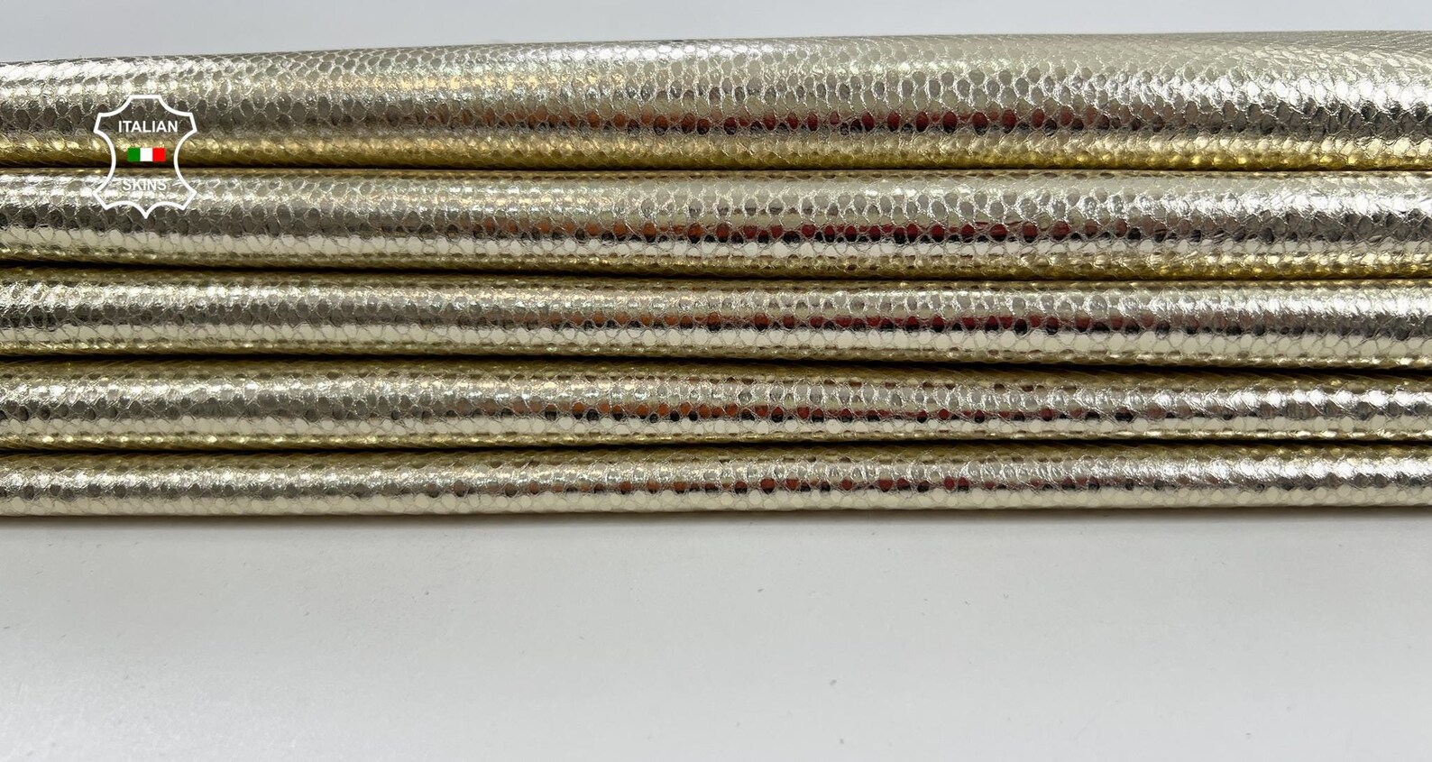 Delivered Duty Paid - METALLIC PLATINUM LIGHT Gold Snake Reptile Print ...
