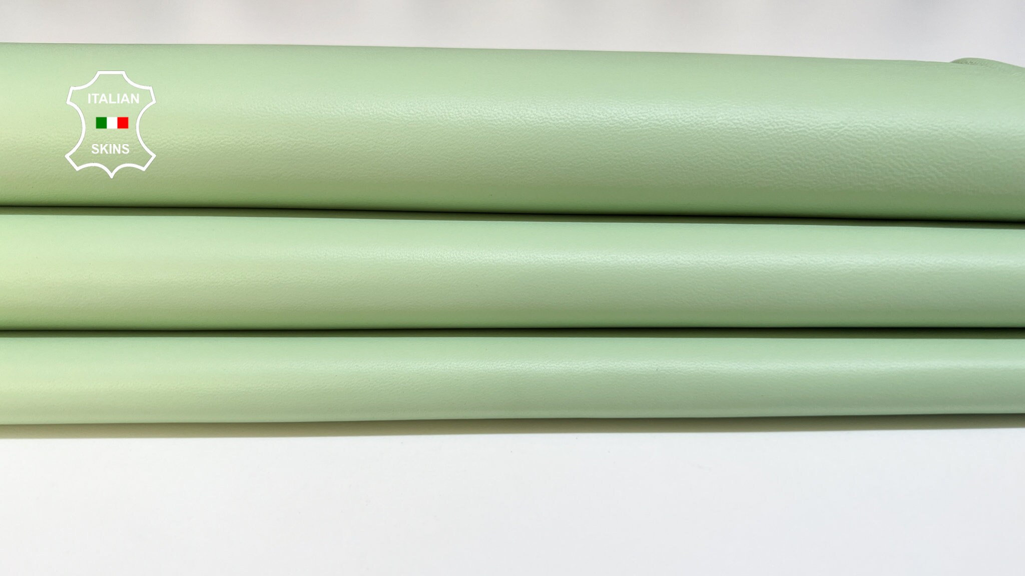 LIGHT MINT GREEN Soft Italian Lambskin Lamb Sheep leather hide hides ...