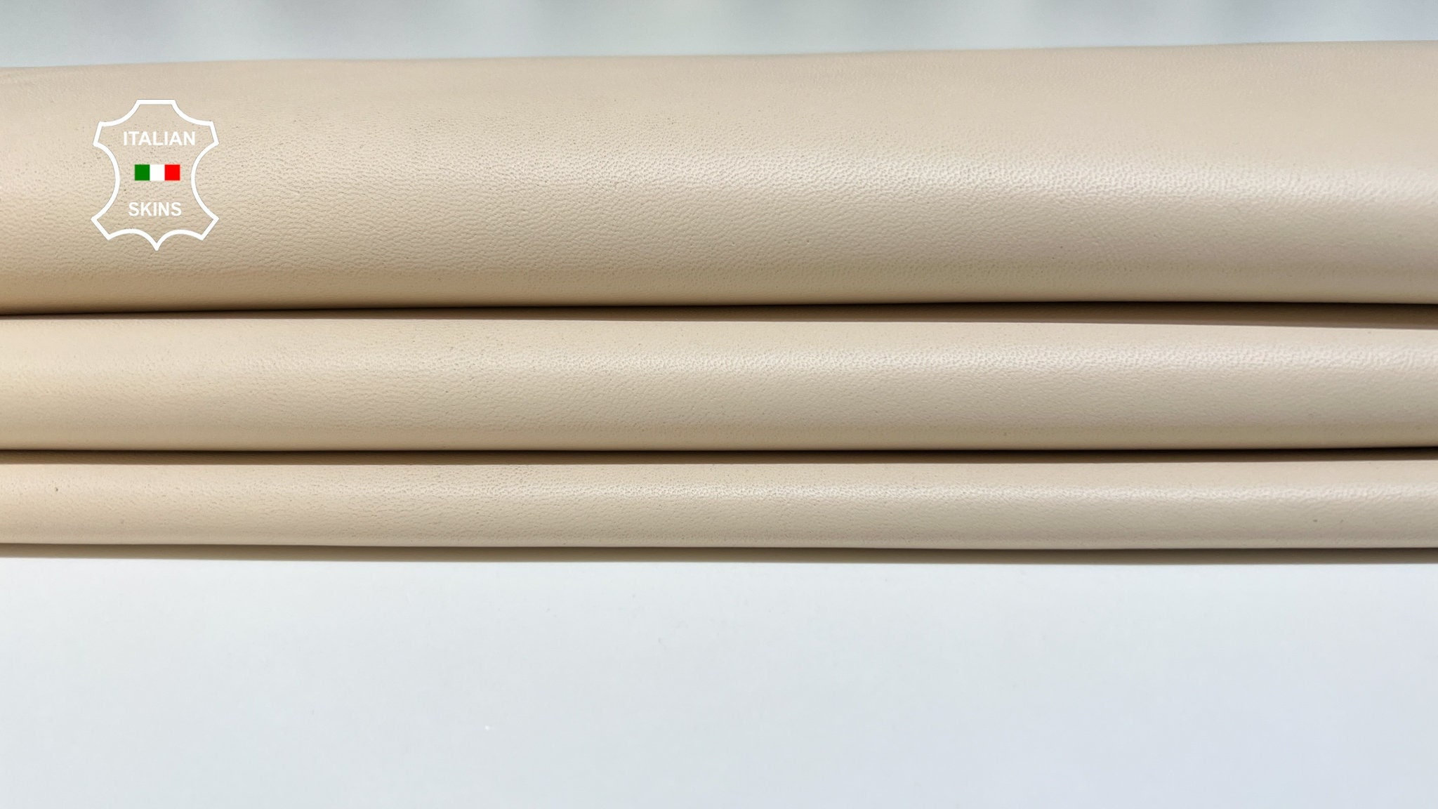 CREAM IVORY Soft Italian Lambskin Lamb Sheep Leather hide hides skin ...