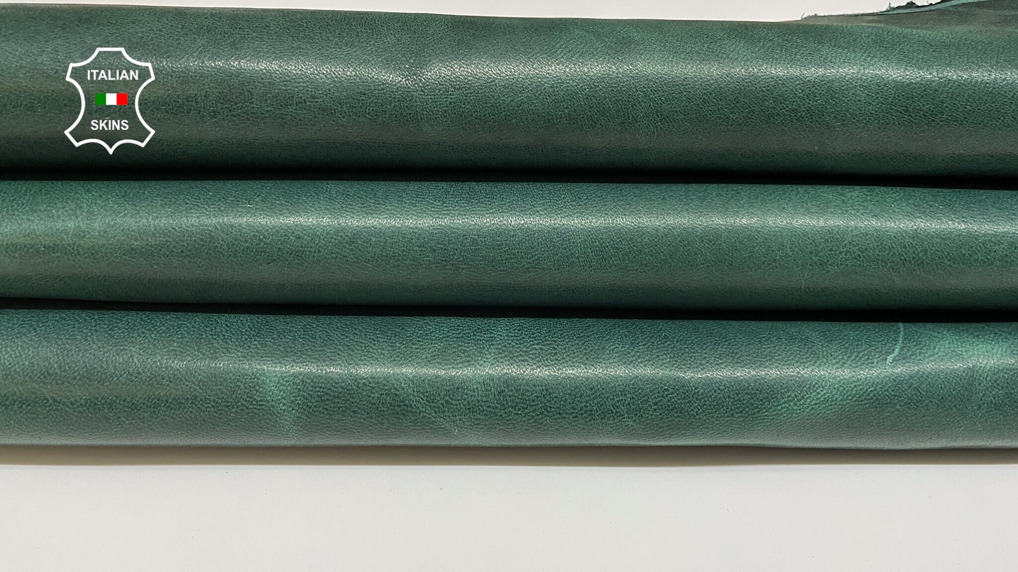 DARK BOTTLE GREEN Antiqued Vegetable Tan Italian Goatskin Goat Leather ...