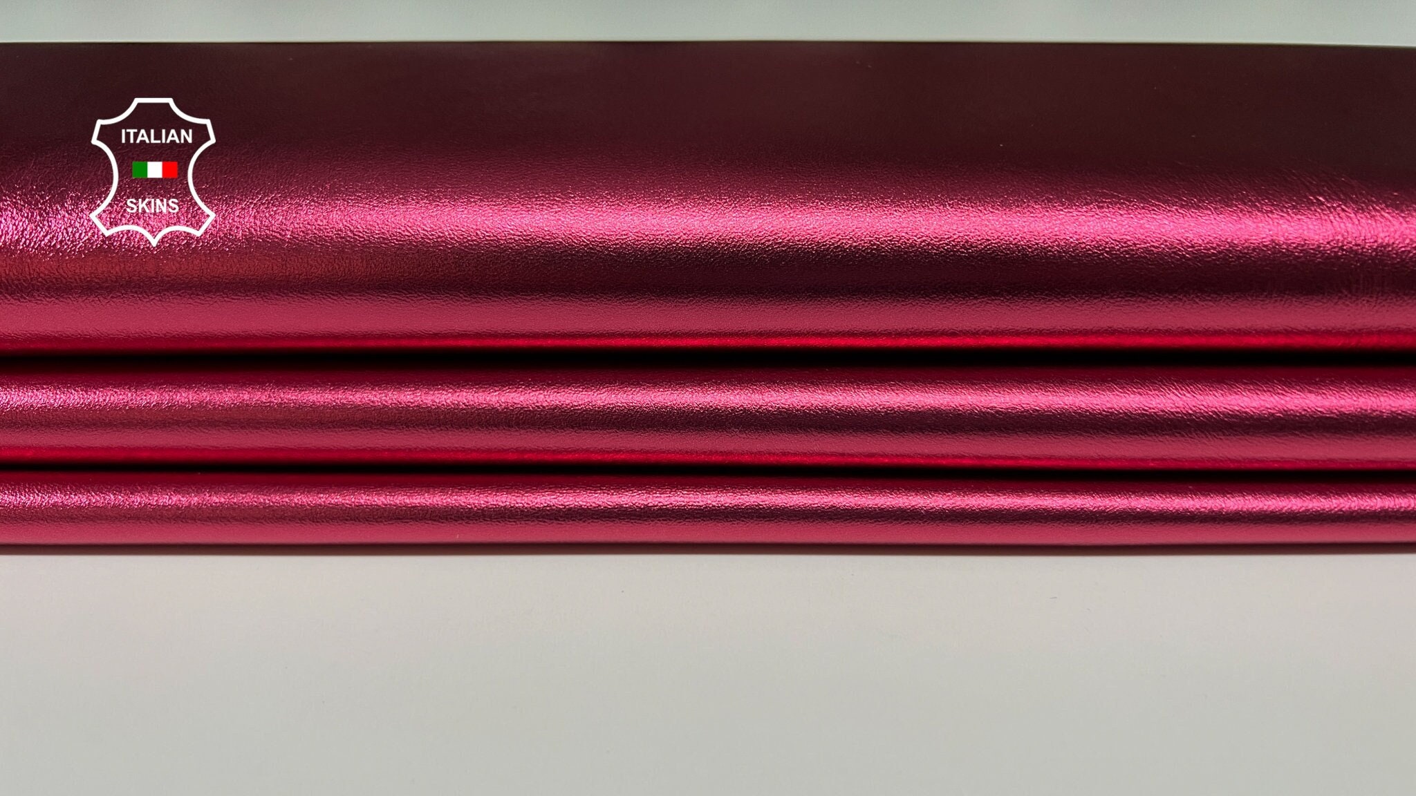 METALLIC RED WINE Thin Soft Italian Lambskin Lamb Sheep Leather hide ...