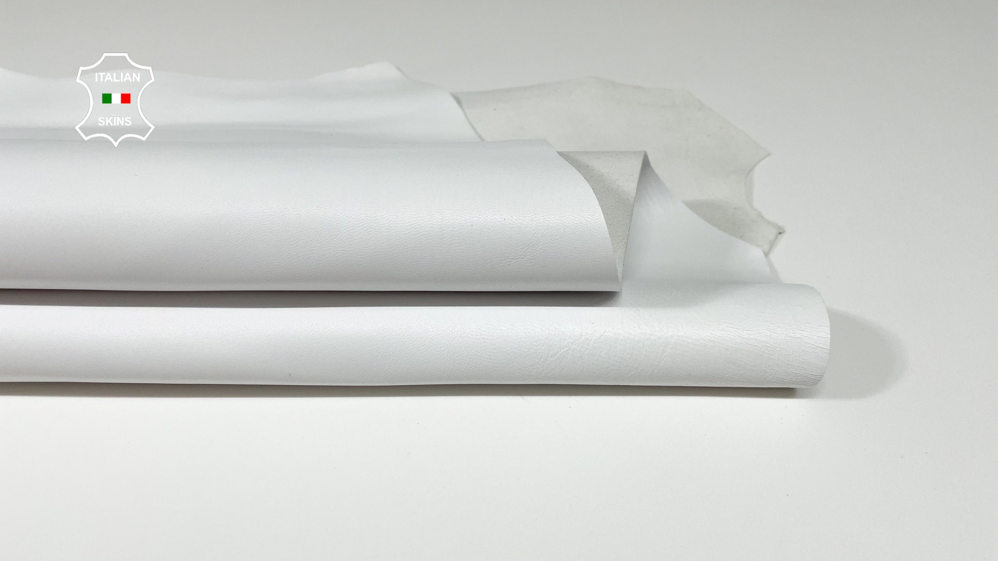 SNOW WHITE SMOOTH Italian Goatskin Goat Leather hide hides skin skins 3 ...