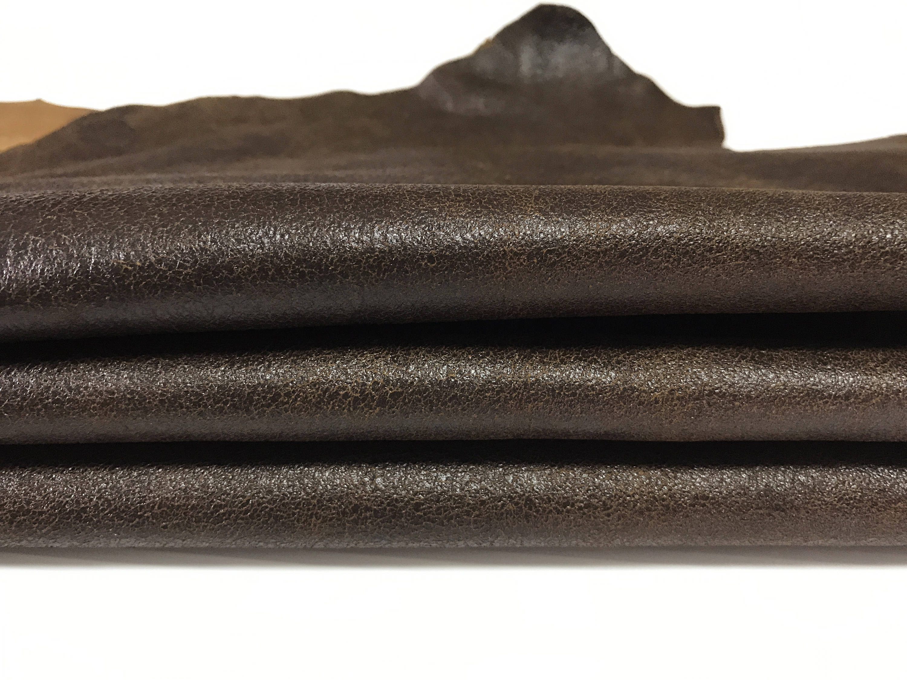 CRACKED BROWN VINTAGE Italian Goatskin Goat leather skin skins hide hides