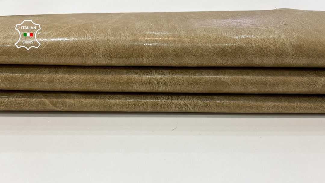 SAND CAMEL BROWN Waxy Vintage Look Thin Soft Italian Lambskin Lamb ...