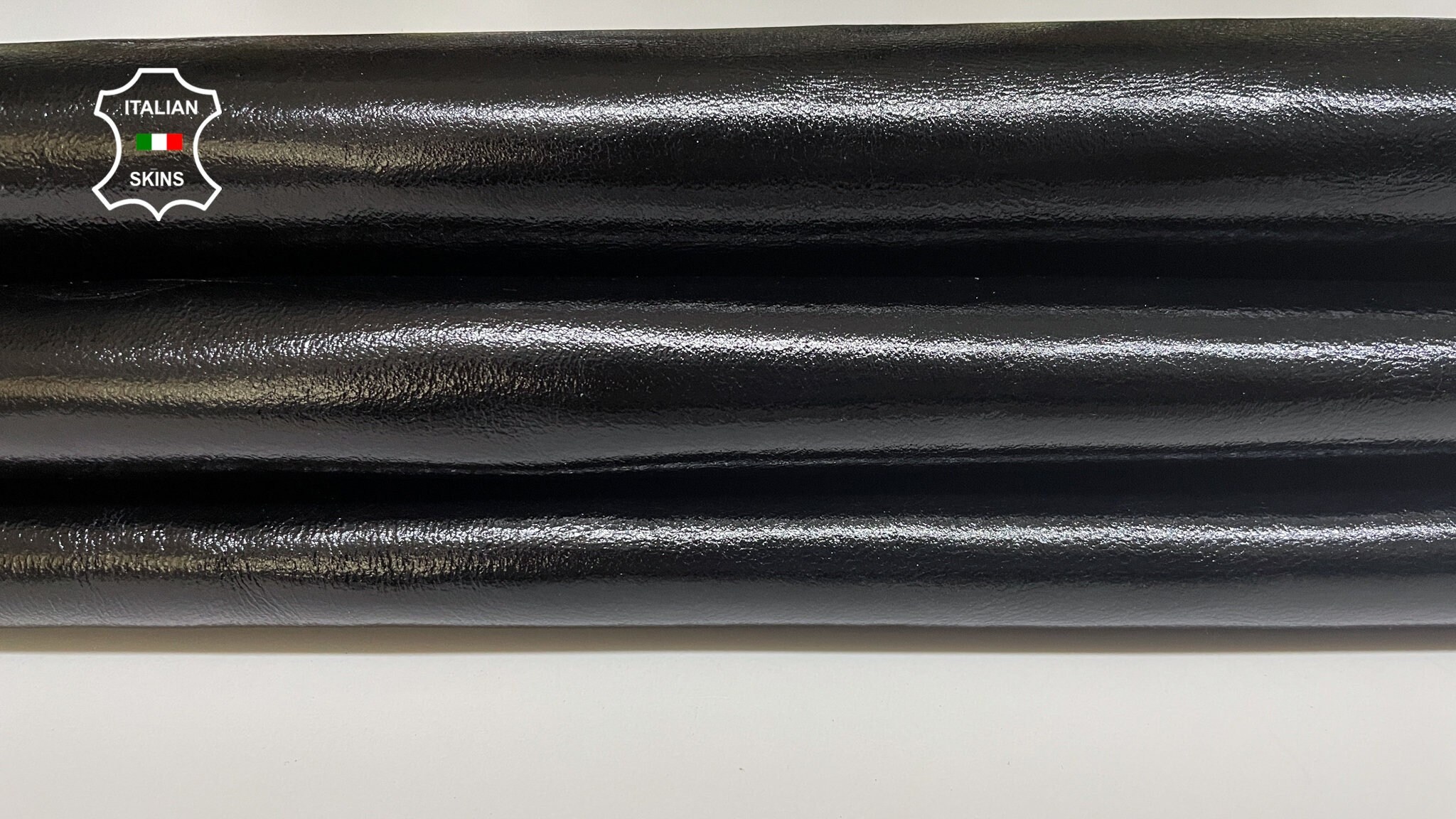 BLACK SHINY ROUGH Italian Goatskin Goat Leather hides hide skin skins 8 ...
