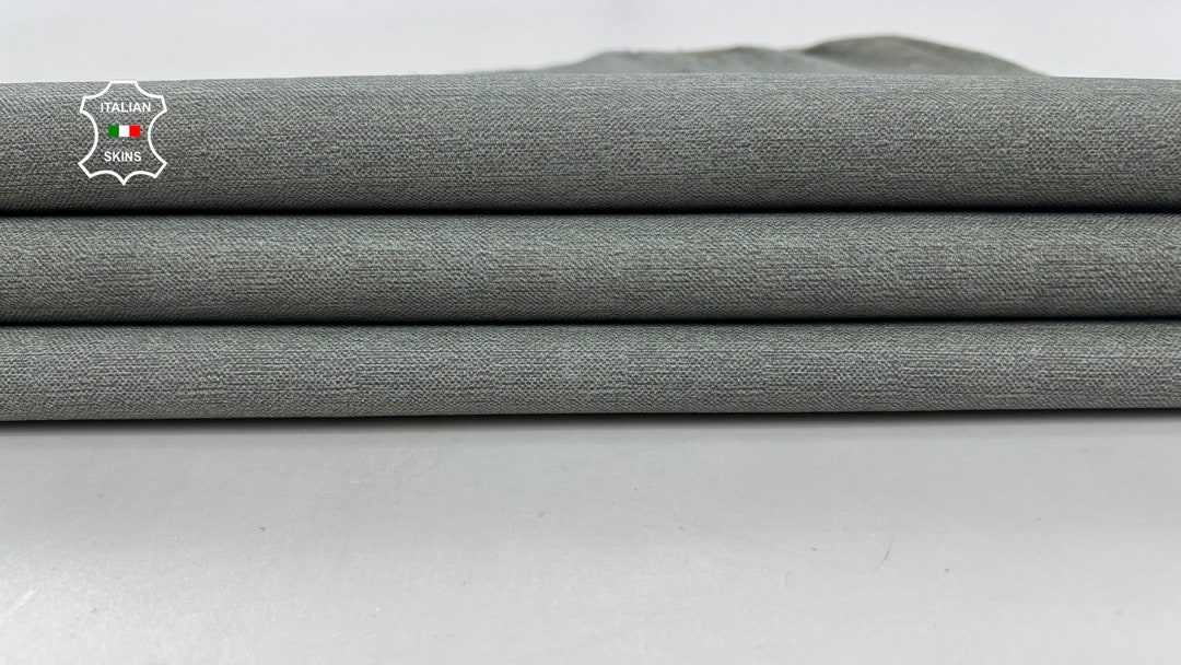 GREEN DENIM Printed on Vintage Look Soft Italian STRETCH Lambskin Lamb ...