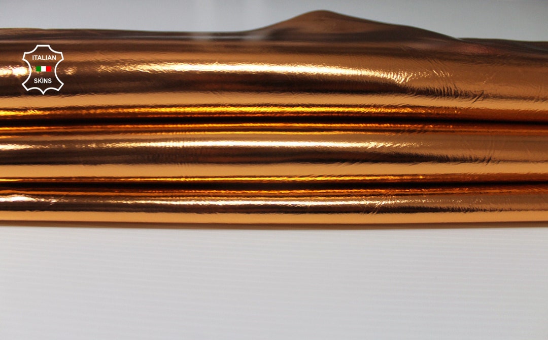 METALLIC COPPER Italian Lambskin Lamb Sheep Leather Skin Skins Hide ...