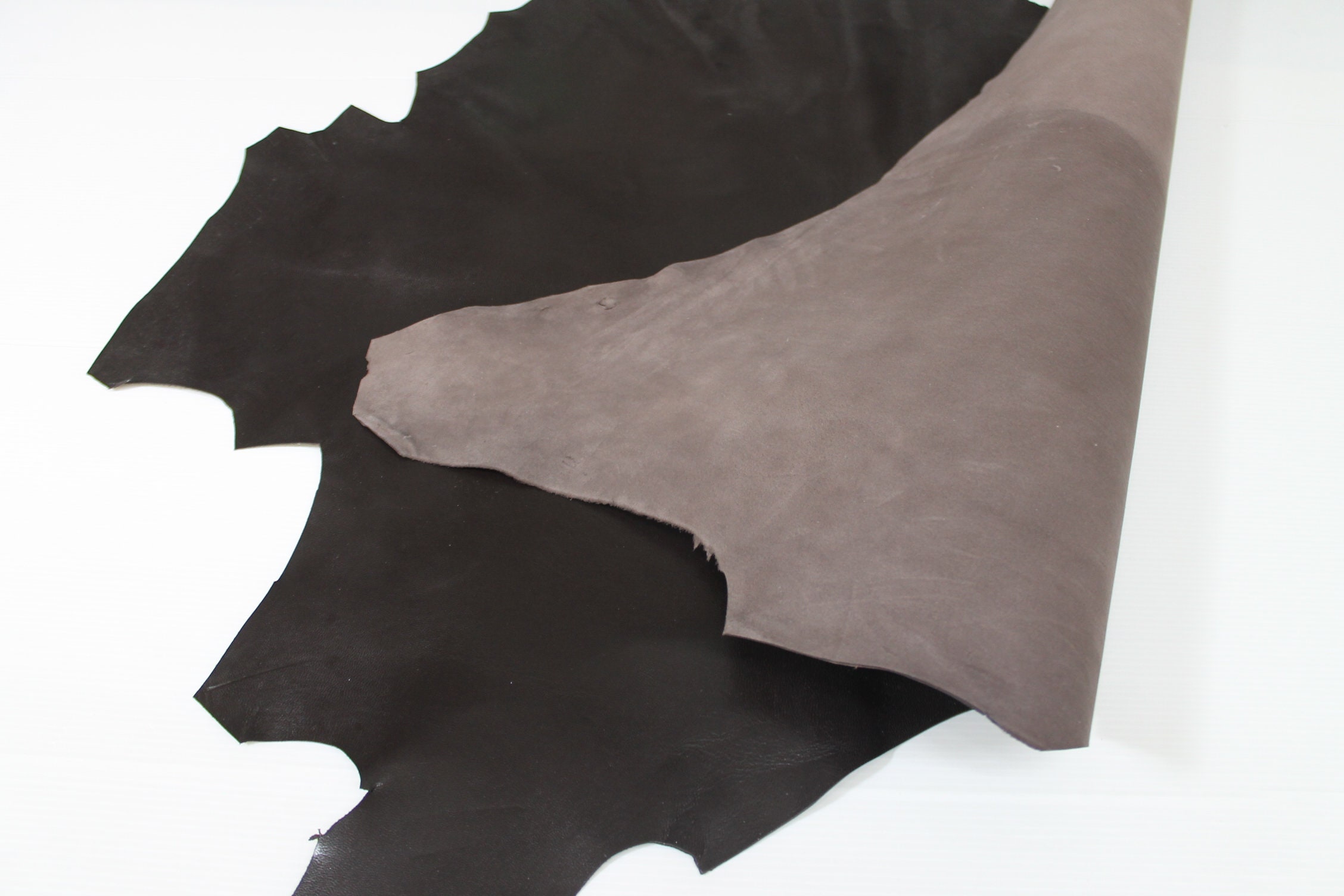 DARK BROWN strong Shiny Italian Goatskin Goat leather material for ...