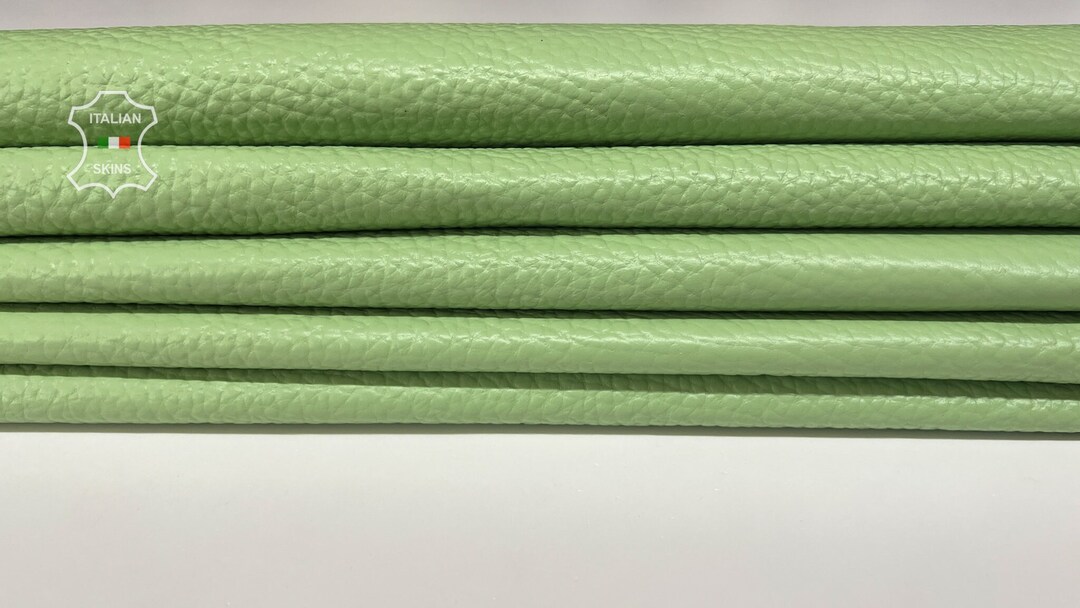 MINT GREEN PEBBLE Grainy Italian Lambskin Lamb Sheep Leather Pack 2 ...