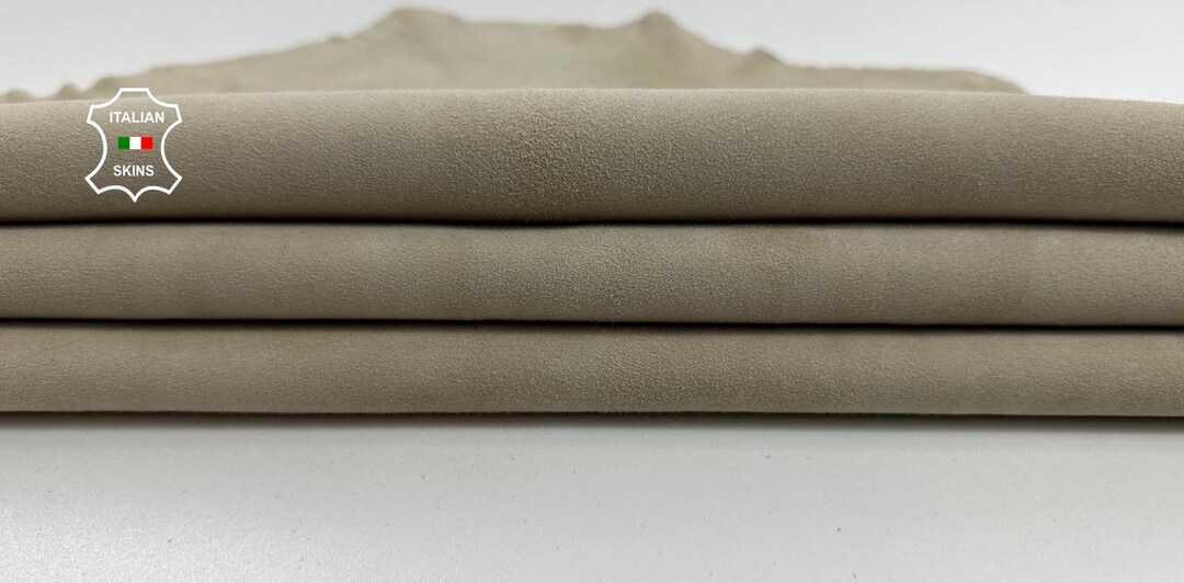 BEIGE SUEDE Soft Italian Goatskin Goat Leather Skin Hide Skins Hides ...
